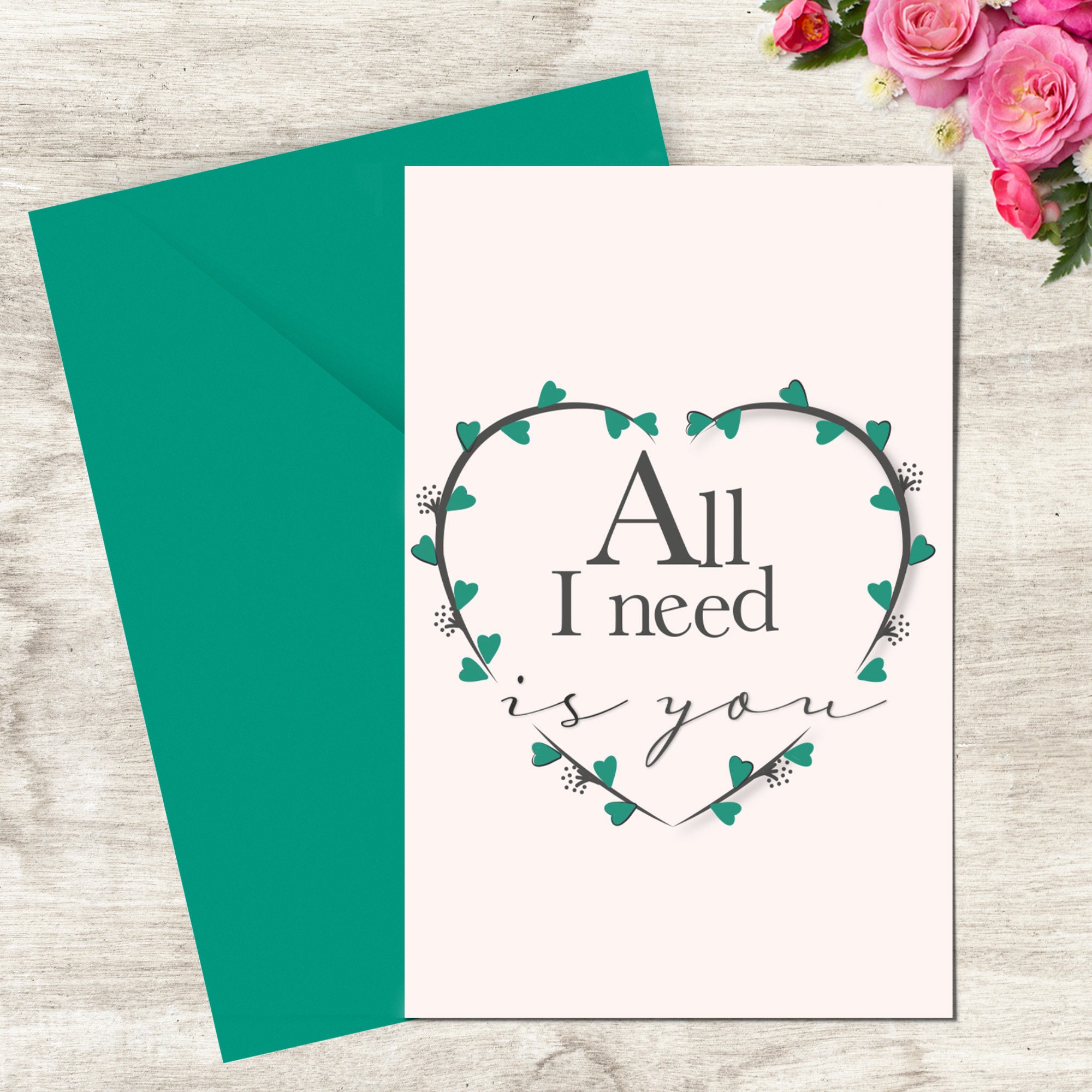 Printable and digital declaration of love card for | Etsy