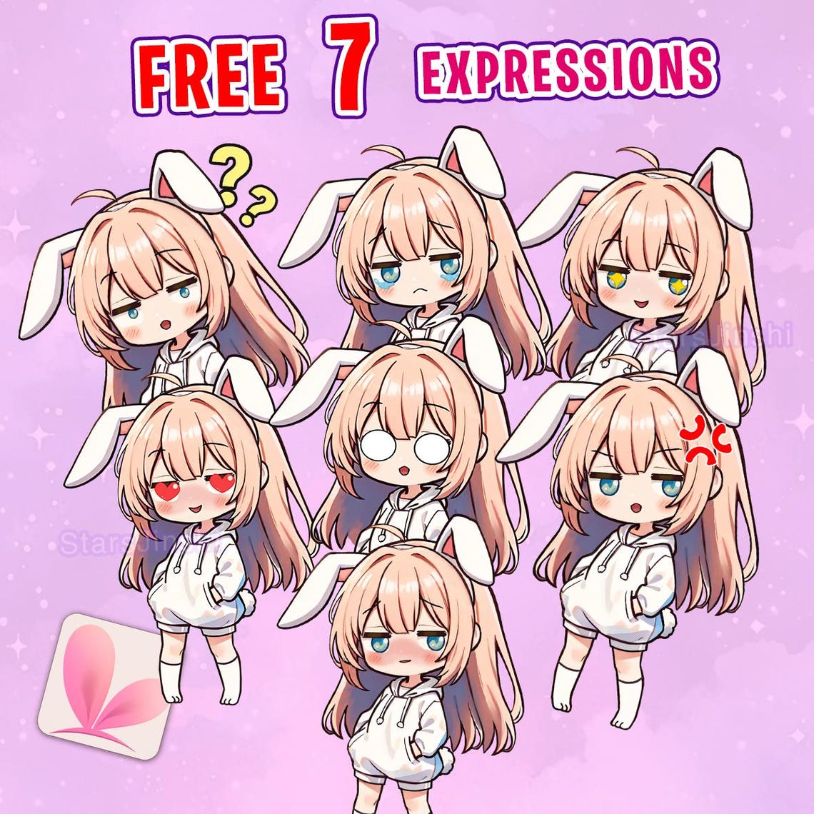 Premade Cute Pink Hair Bunny Vtuber - |- Model Ready to Use for Vtube ...
