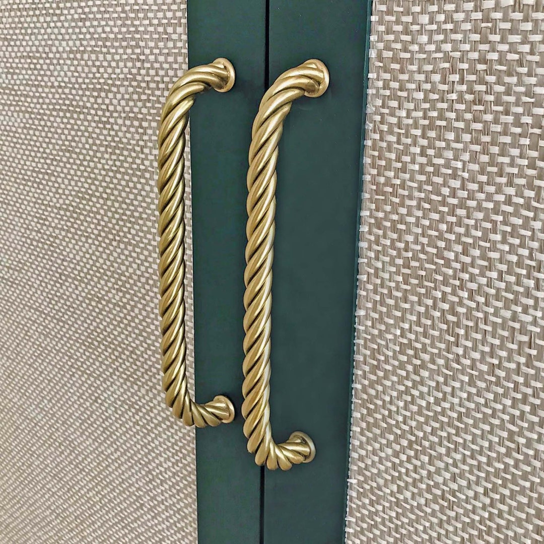 Brass Twisted Rope Cabinet Handle: Kitchen Cupboard Door Pull - Etsy