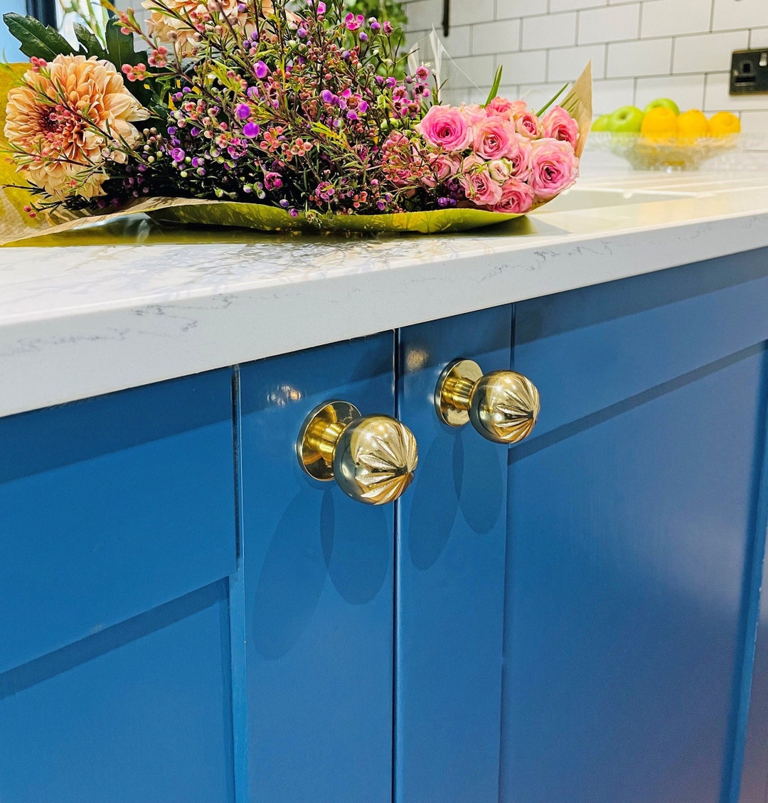 Kitchen Cabinet Knob | Cupboard Knobs | 4 Colours | Made From Recycled Brass | Cupboard Door ...