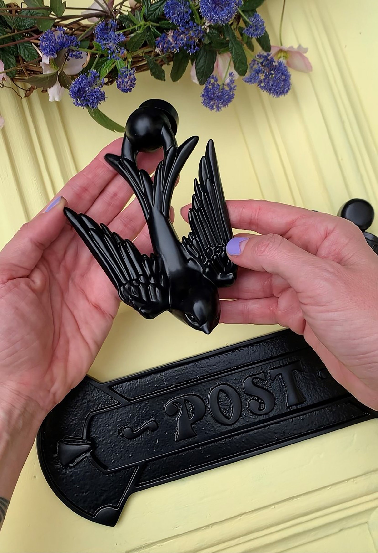 Swallow Bird Door Knocker: Handmade Solid Brass, 5 Finish Options - Etsy