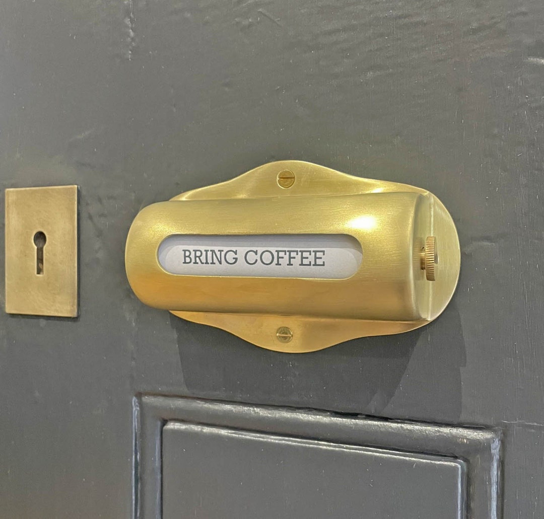 Personalized Rotating Brass Door Sign: 5 Messages, Home Office Decor ...