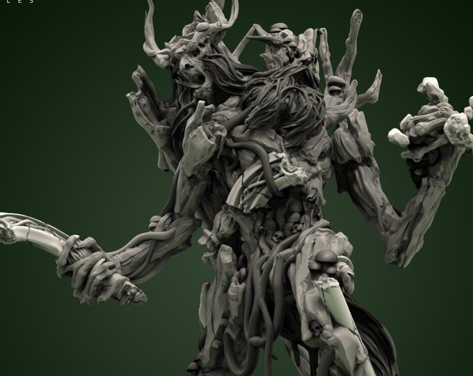 Cursed Treant Giant Miniature. 4K Dnd Tree Ent Monster Mini. Dungeons ...