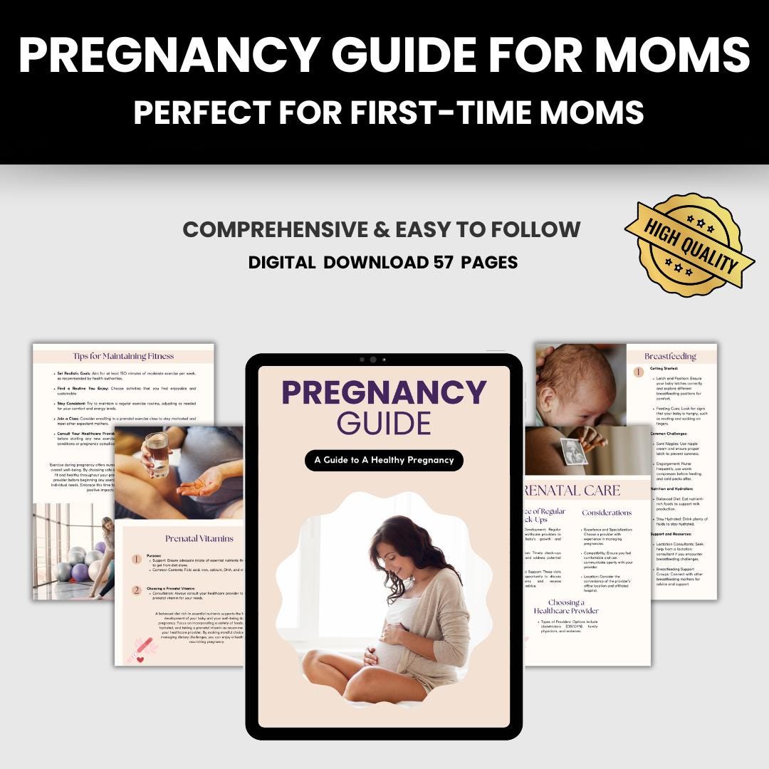 Pregnancy Guide for First-time Moms | Digital Download PDF | 57-page ...