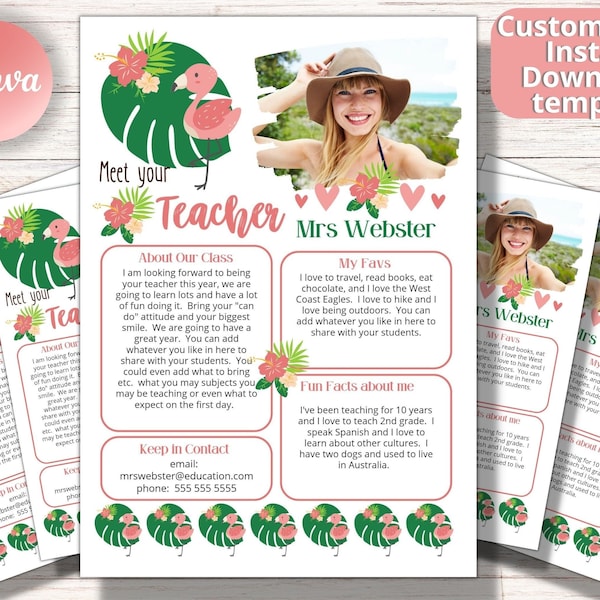 Meet the Teacher Template - Etsy