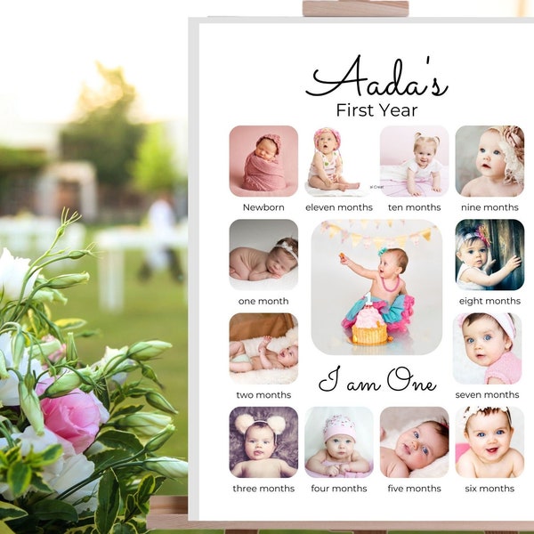Baby's First Year Birthday Poster to Celebrate Your Baby's First ...