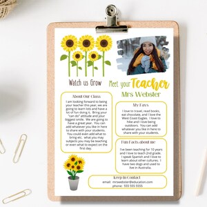 Meet the Teacher Template Canva, a Back to School Teacher Letter ...