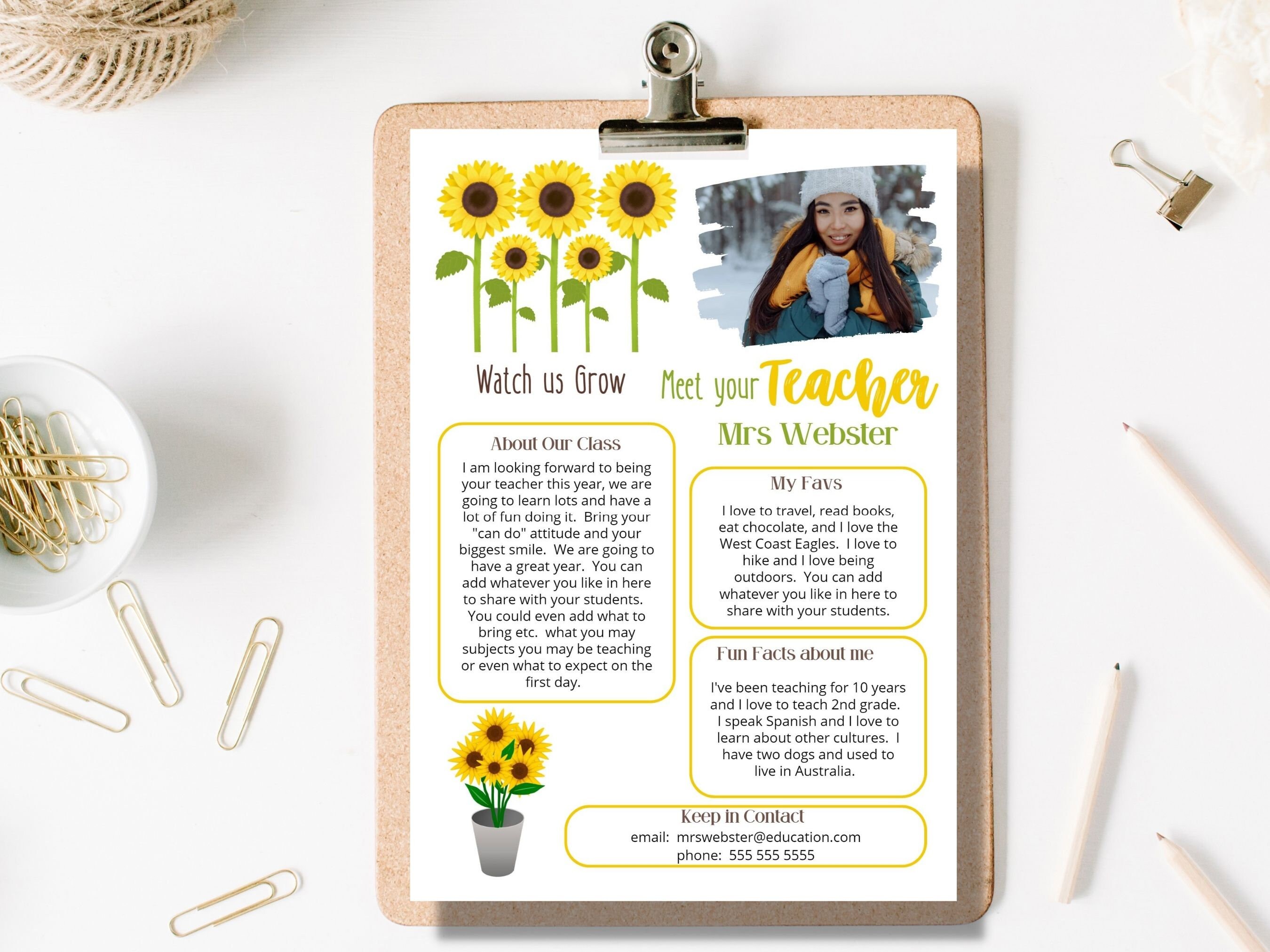 Meet the Teacher Template Canva, a Back to School Teacher Letter ...