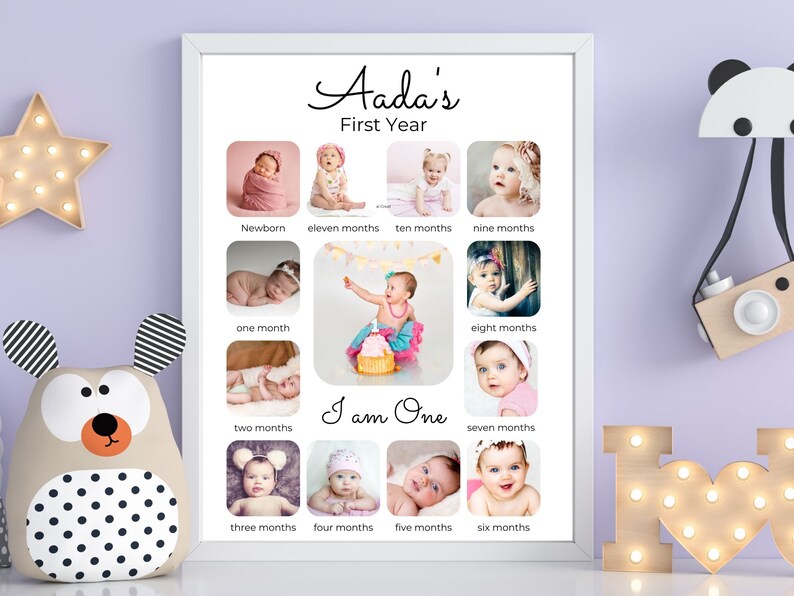 Baby's First Year Birthday Photo Collage Printable & - Etsy