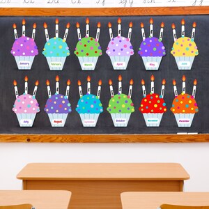 Classroom Birthday Display Sign, a Class Birthday Board With Rainbow ...