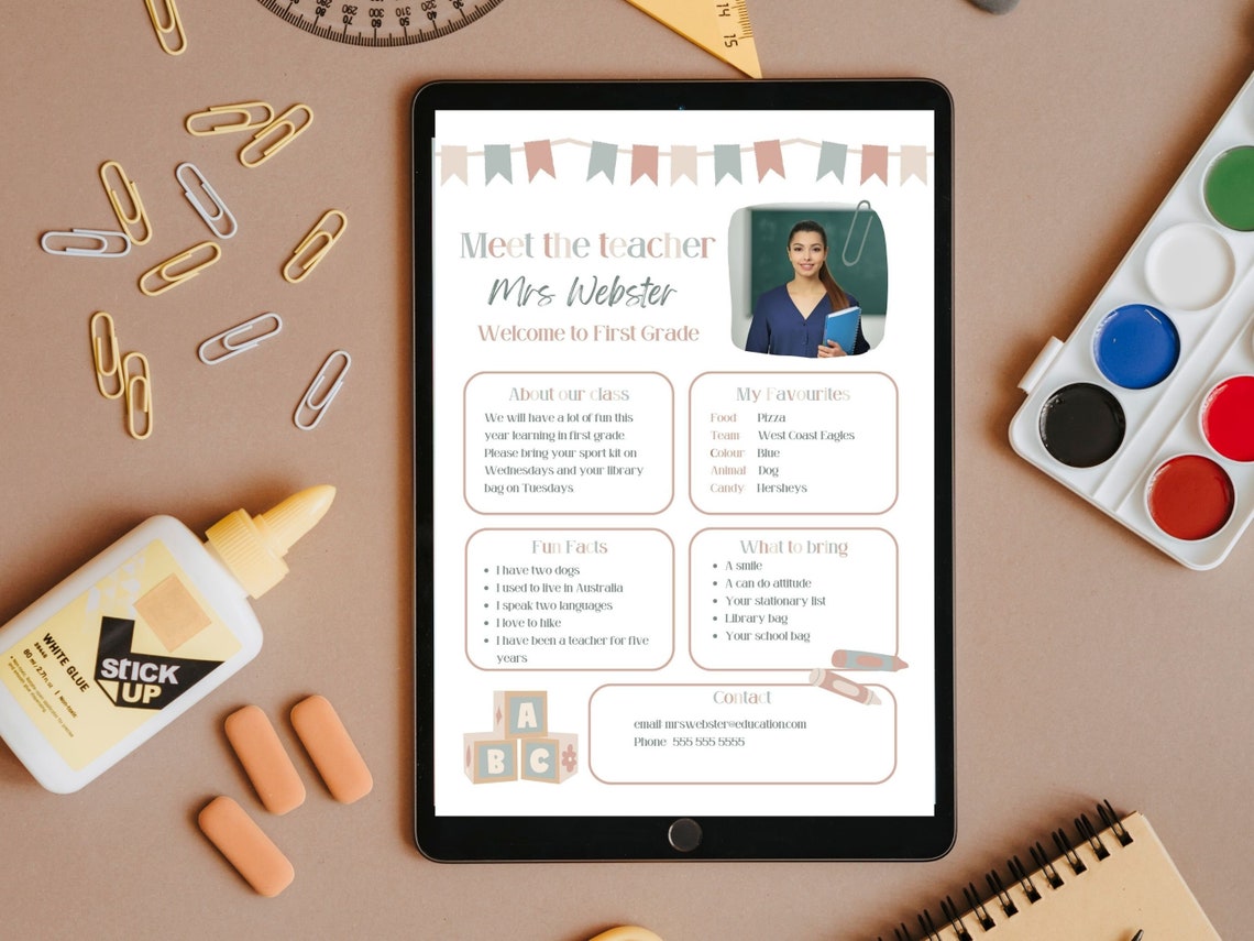 Boho Themed Meet the Teacher Editable Template, a Back to School Letter ...