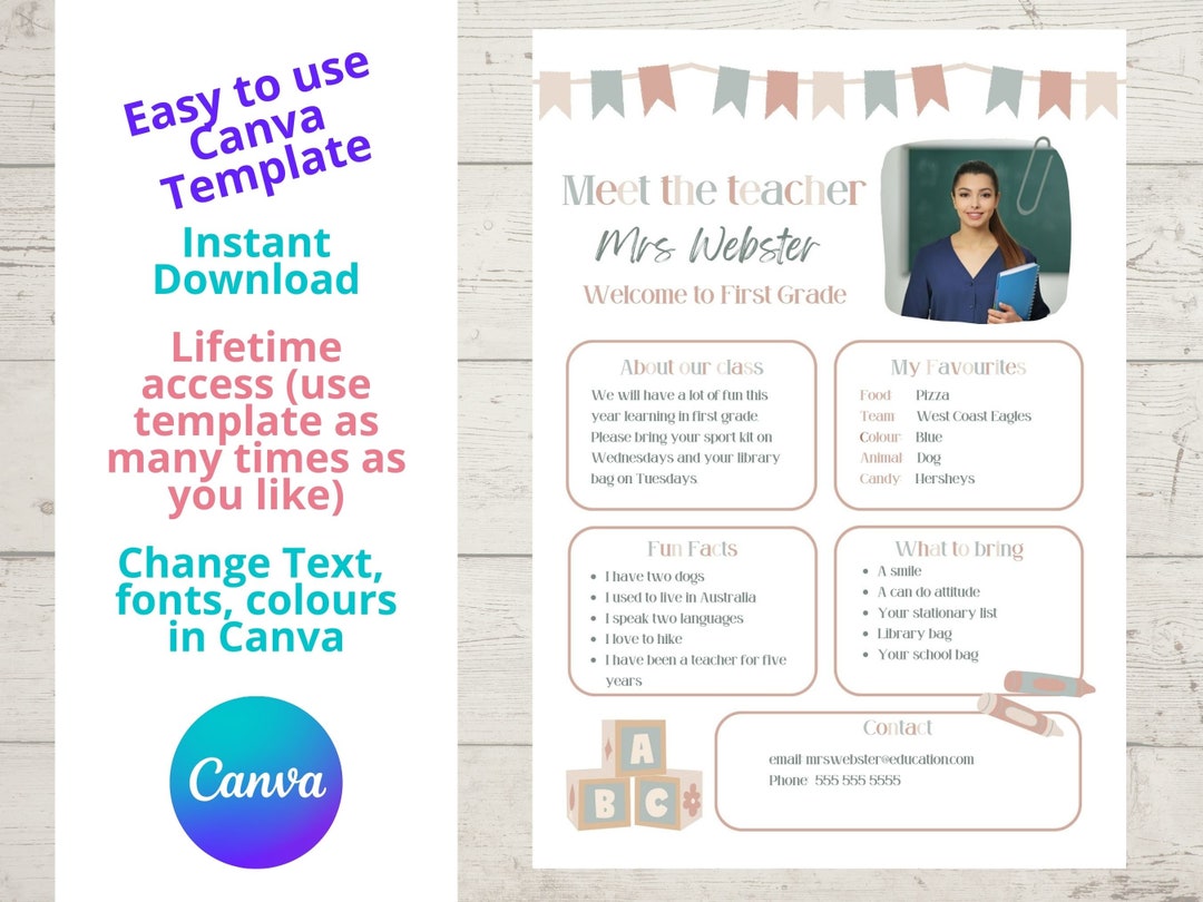 Boho Themed Meet the Teacher Editable Template, a Back to School Letter ...