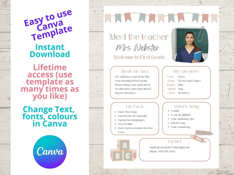 Boho Themed Meet the Teacher Editable Template, a Back to School Letter ...