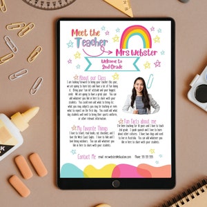 Meet the Teacher Editable Template, Back to School Letter in a Bright ...