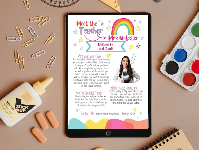 Meet the Teacher Editable Template, Back to School Letter in a Bright ...