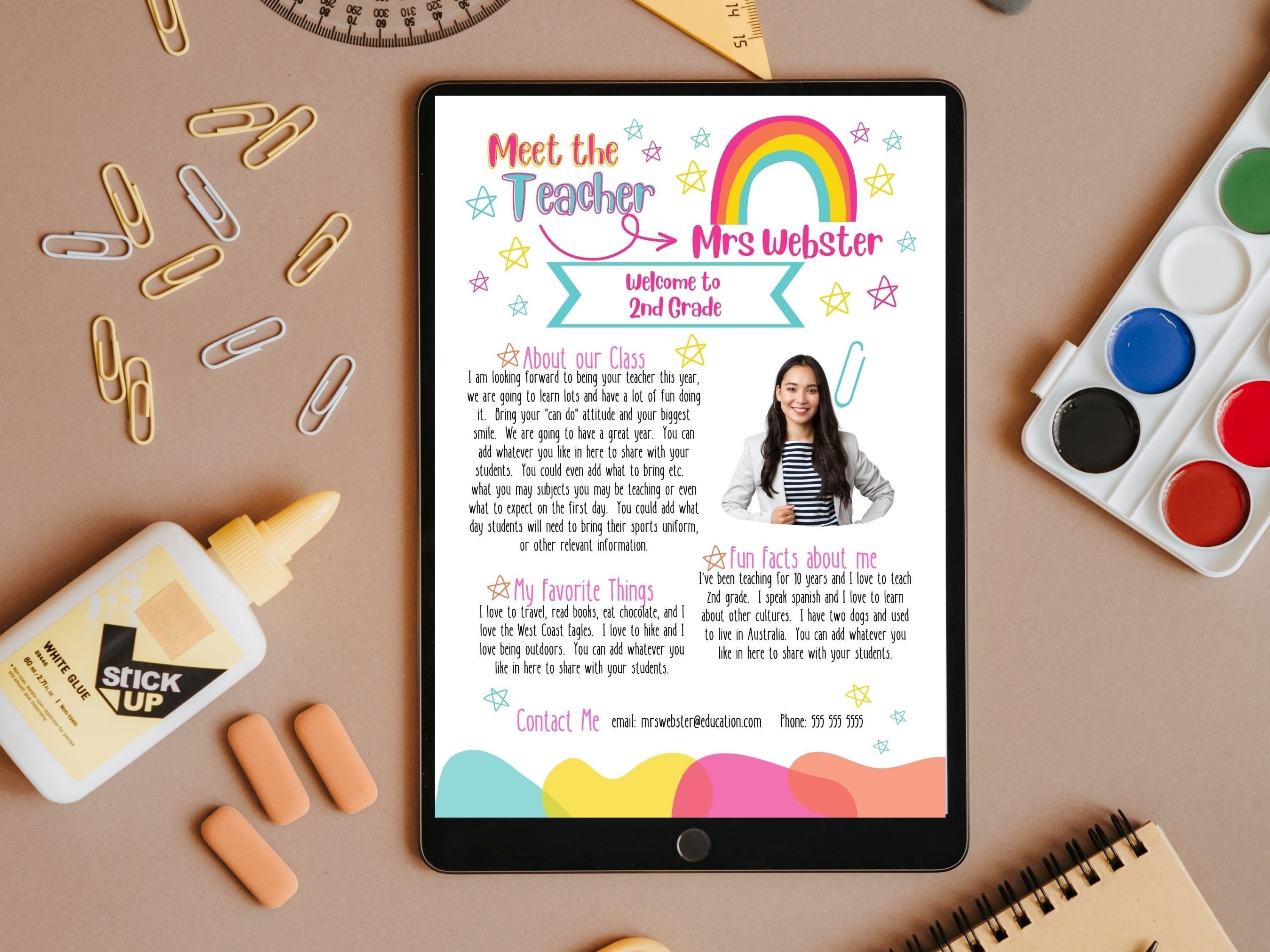 Meet the Teacher Editable Template, Back to School Letter in a Bright ...