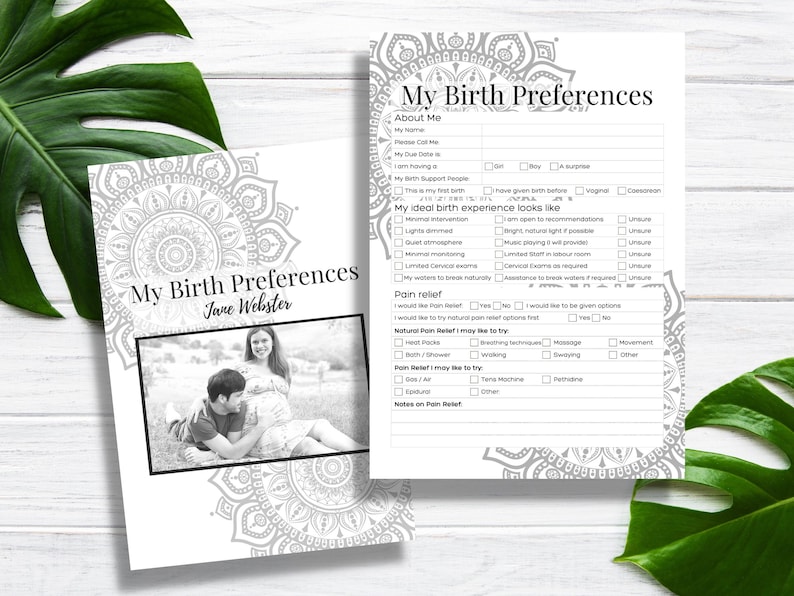 Birth Plan Editable Template, Birth Preferences Template, Birth ...