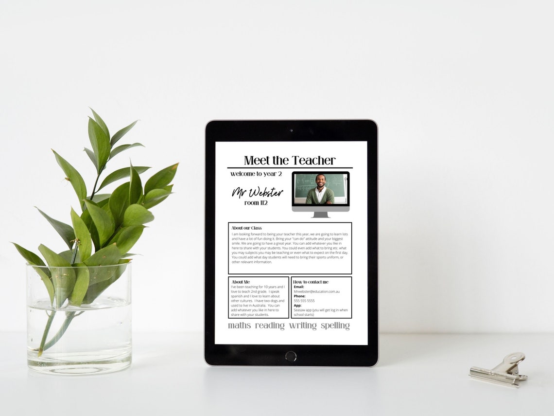 Minimalist Meet the Teacher Editable Template a Back to - Etsy