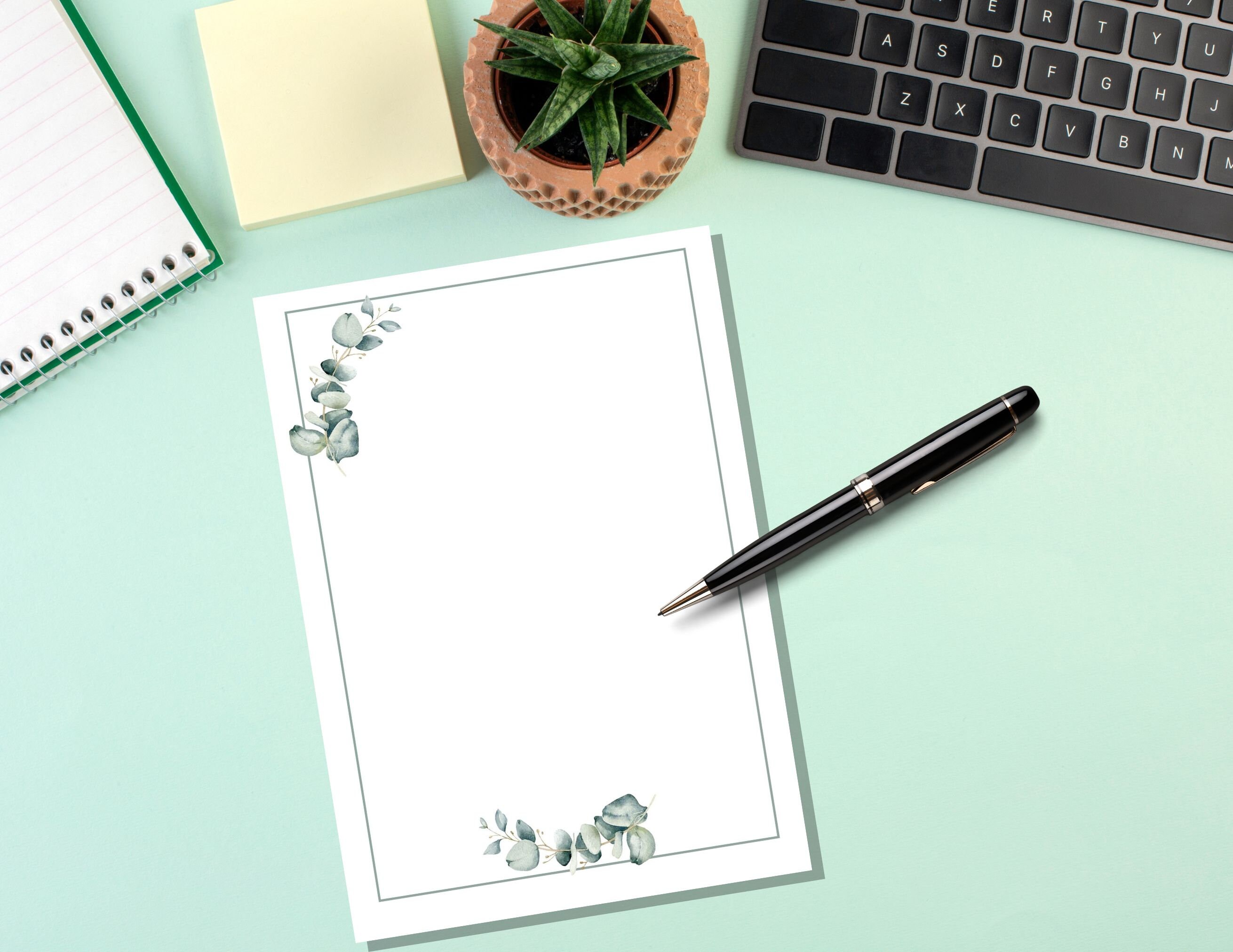 Letter Writing Stationary Sets, Printable Botanical Print, Stationary ...