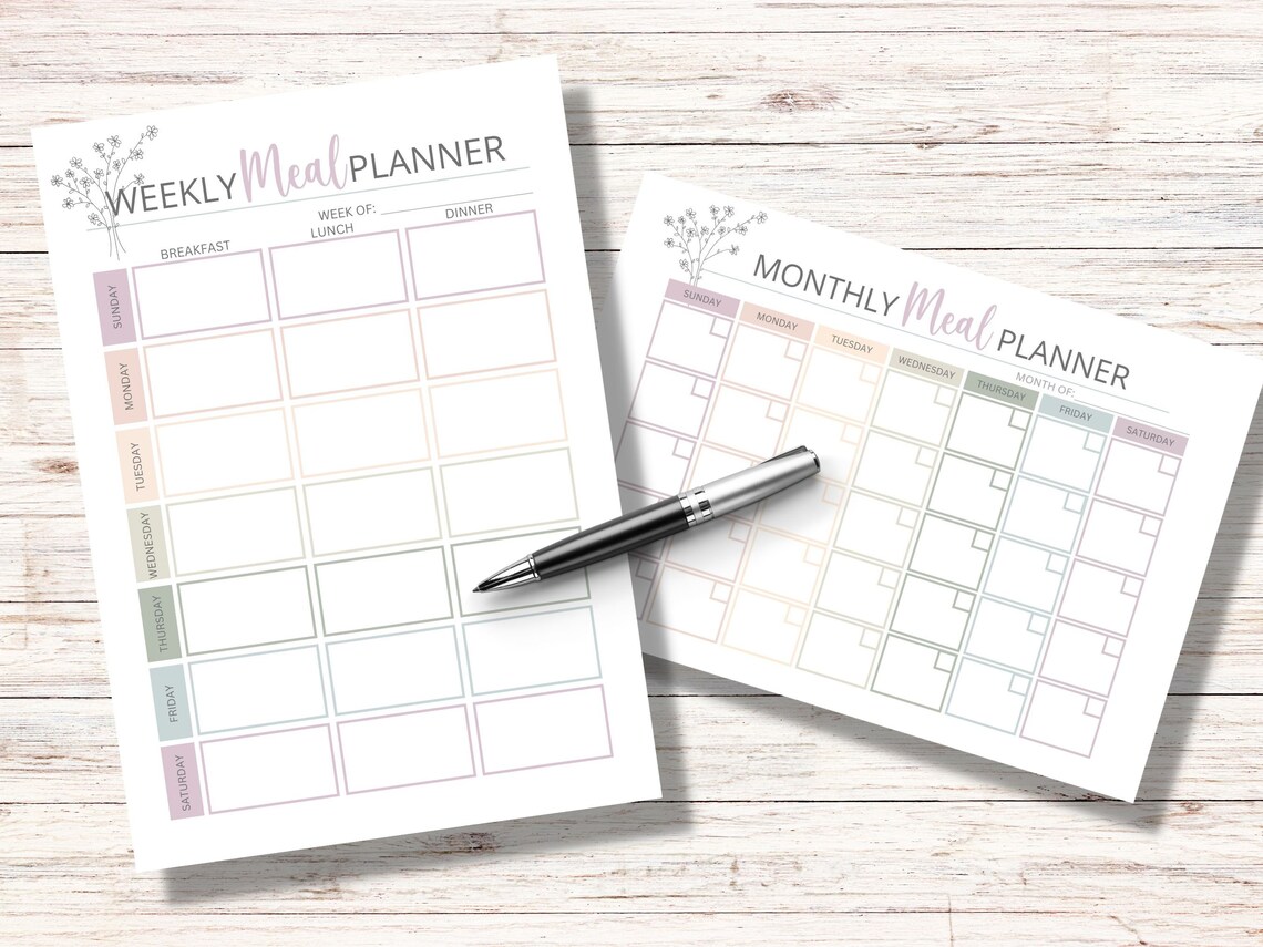 Boho Weekly Meal Planner Printable Organise Your Weekly Meal - Etsy