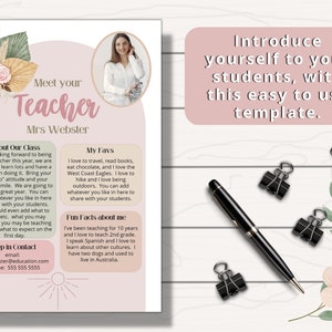 Boho Meet the Teacher Editable Template, a Back to School Letter in a ...