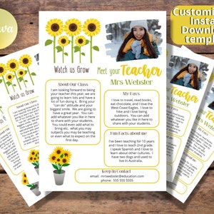 Meet the Teacher Template Canva, a Back to School Teacher Letter ...