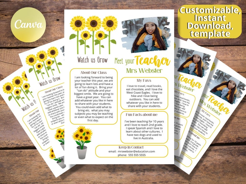 Meet the Teacher Template Canva, a Back to School Teacher Letter ...