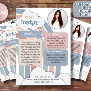 Boho Rainbow Meet the Teacher Template | Editable Canva | Back to ...
