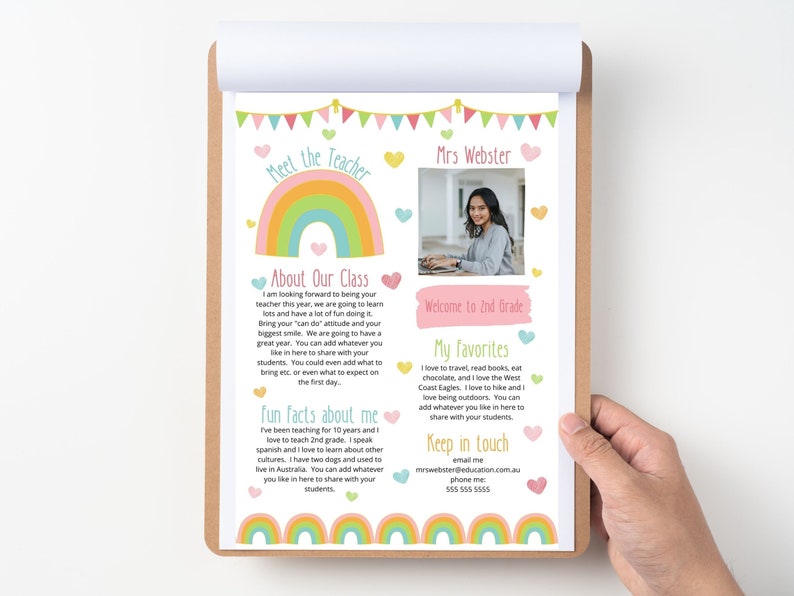 Rainbow Meet the Teacher Editable Template, a Back to School Letter in ...
