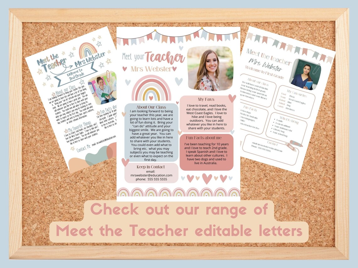 Boho Classroom Sign Bulletin Board Editable Template, Back to School ...