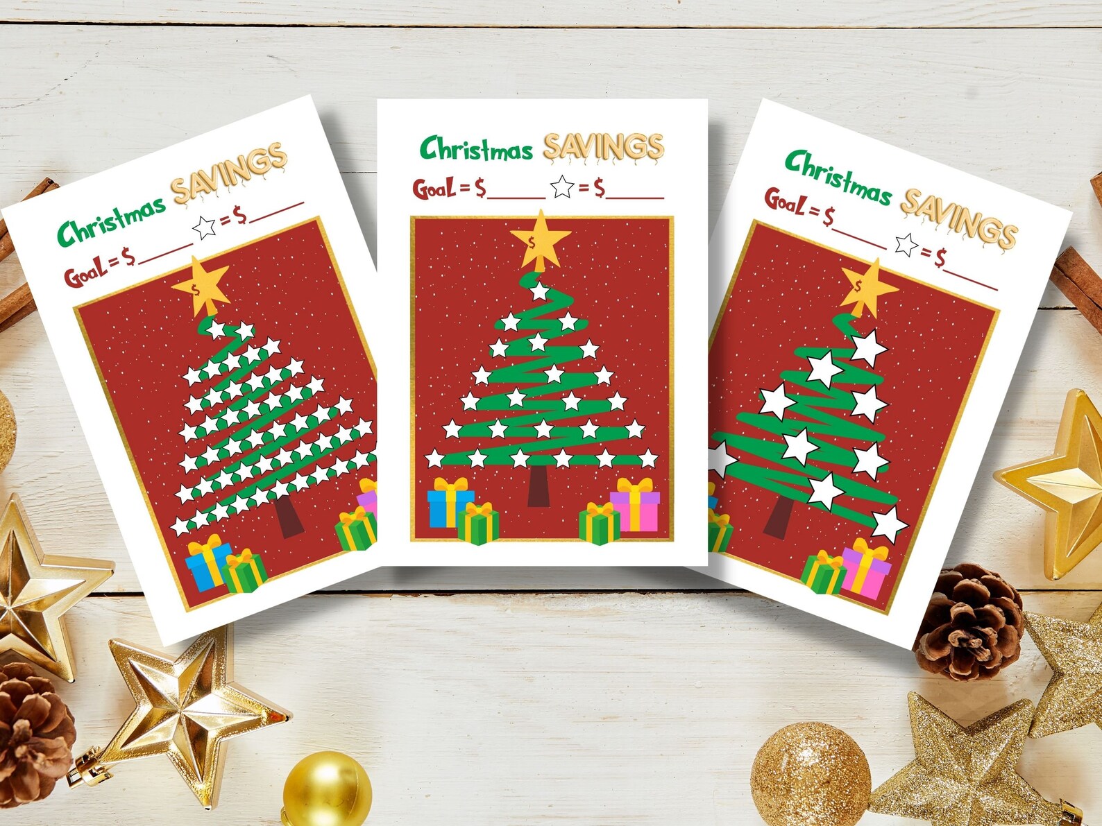 Christmas Savings Tracker Printable Pdf, A Fun Christmas Tree Savings ...
