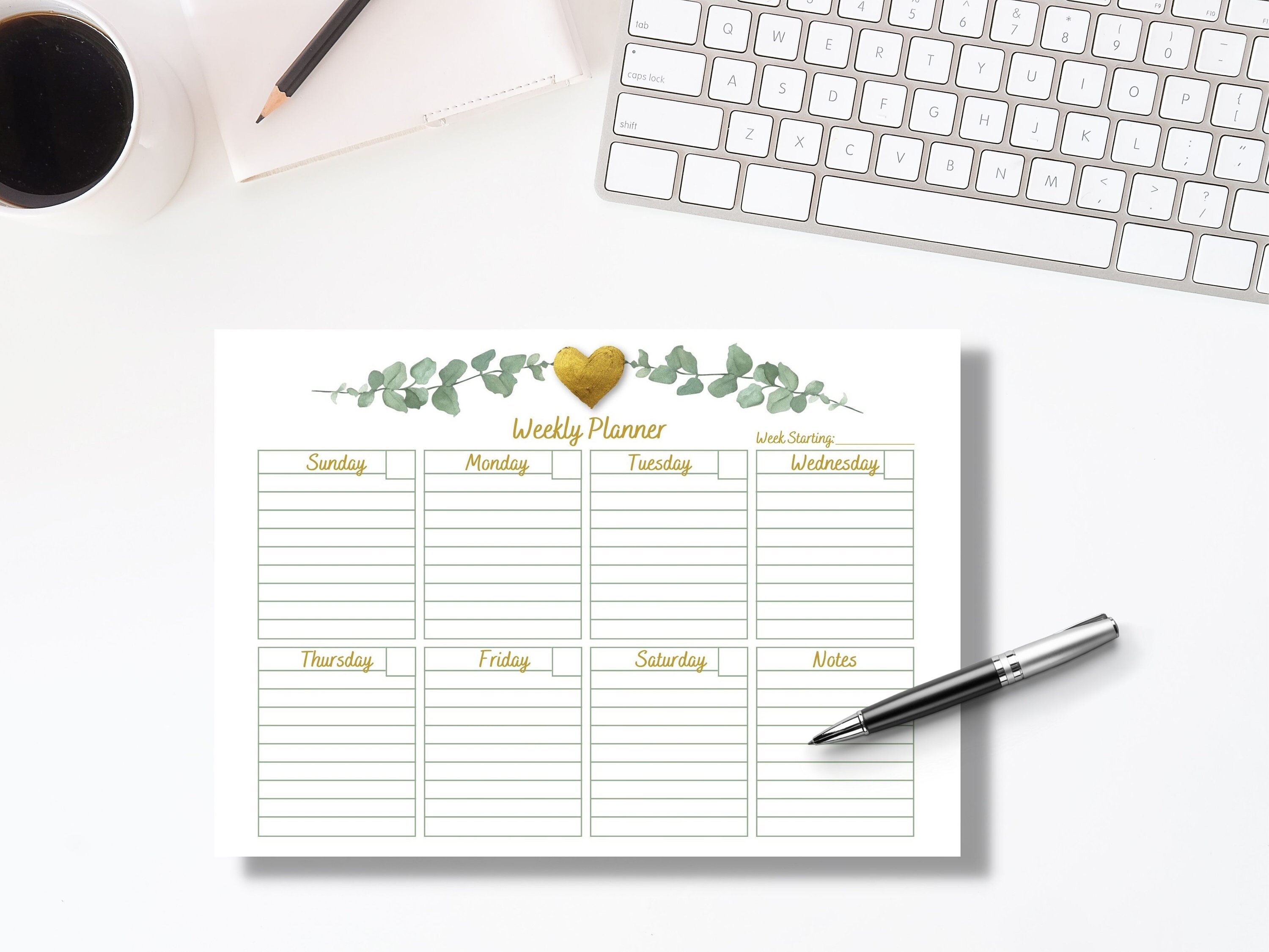 Week Planner Printable, Daily Planner With Week at a Glance View ...