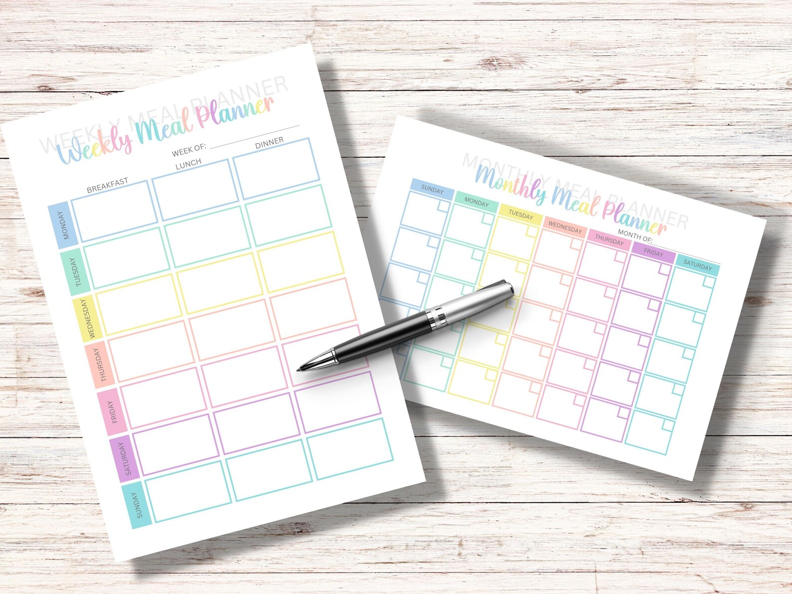 Rainbow Weekly Meal Planner Printable, Organise Your Weekly Meal Plan ...