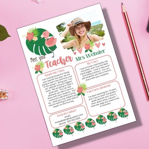 Meet the Teacher Template Canva, a Back to School Teacher Letter ...