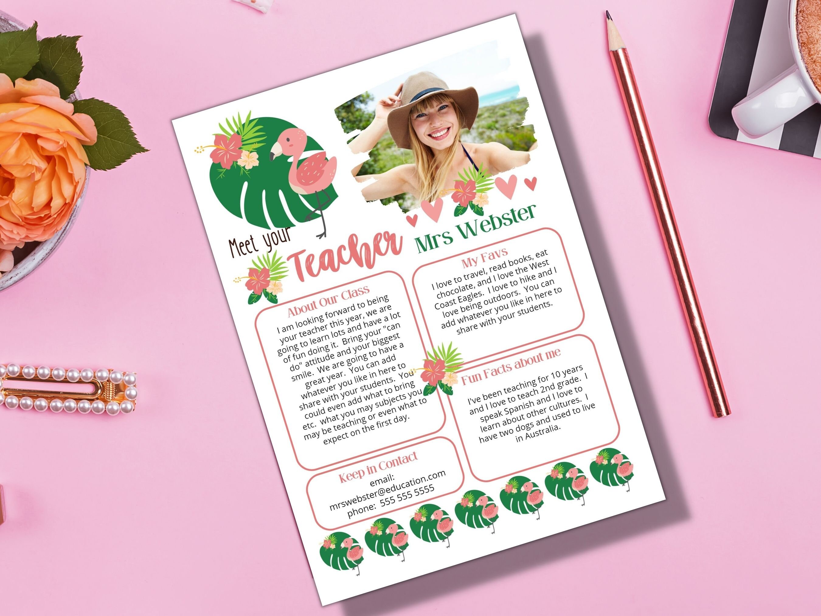 Meet the Teacher Template Canva, a Back to School Teacher Letter ...