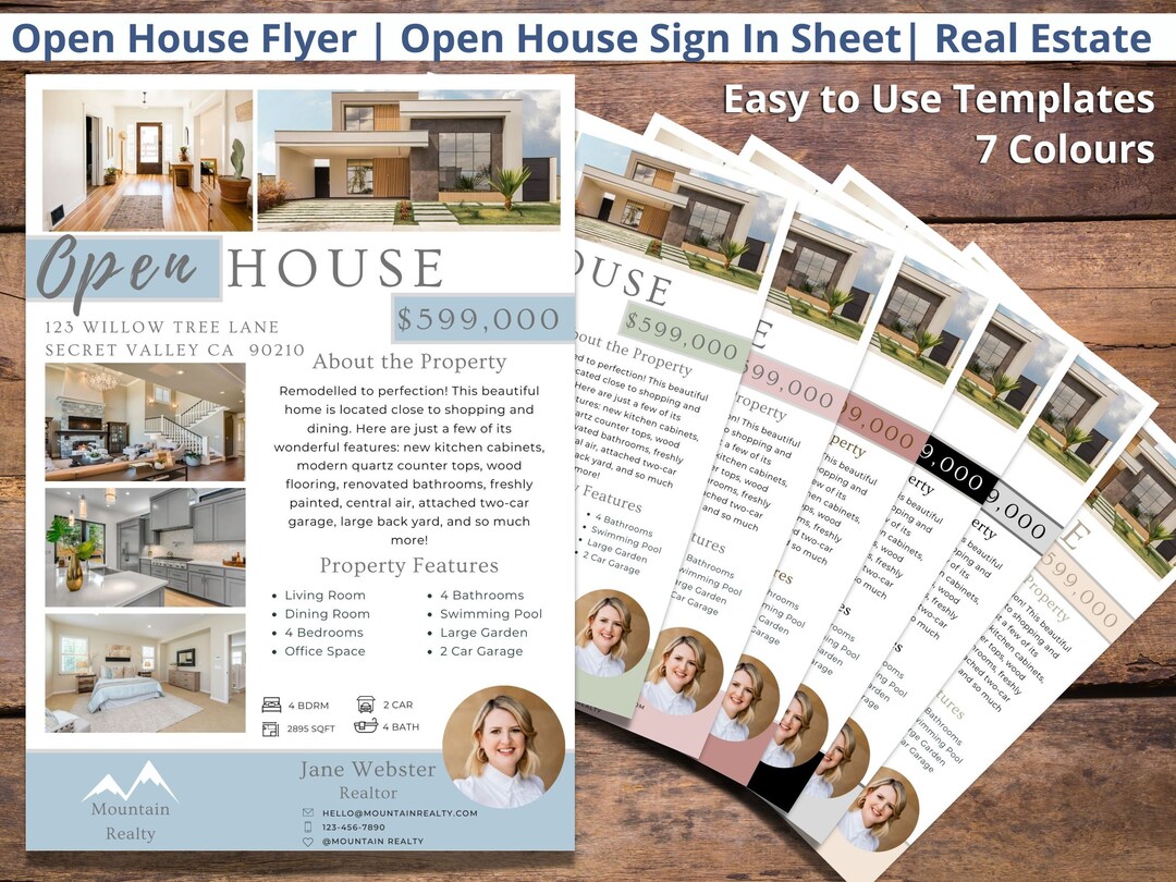 Open House Flyer Template, Open House Sheets, Perfect Realtor Marketing ...