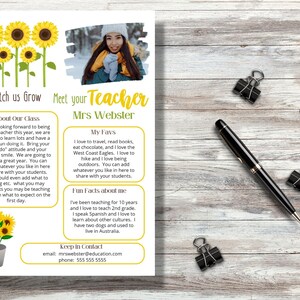 Meet the Teacher Template Canva, a Back to School Teacher Letter ...