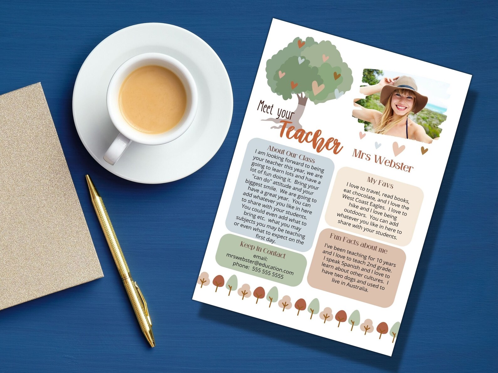 Meet the Teacher Template Canva, a Back to School Teacher Letter, Boho ...