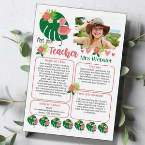 Meet the Teacher Template Canva, a Back to School Teacher Letter ...