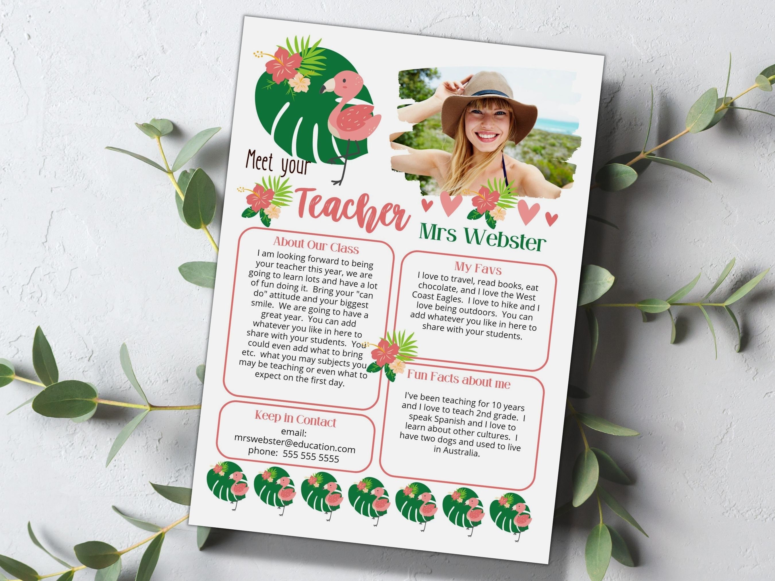 Meet the Teacher Template Canva, a Back to School Teacher Letter ...
