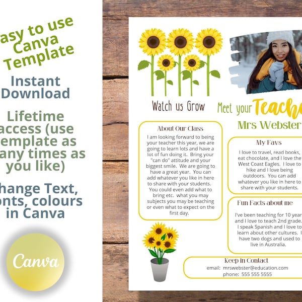 Meet the Teacher Template - Etsy