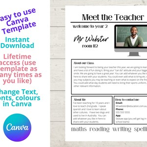 Minimalist Meet the Teacher Editable Template, a Back to School Letter ...