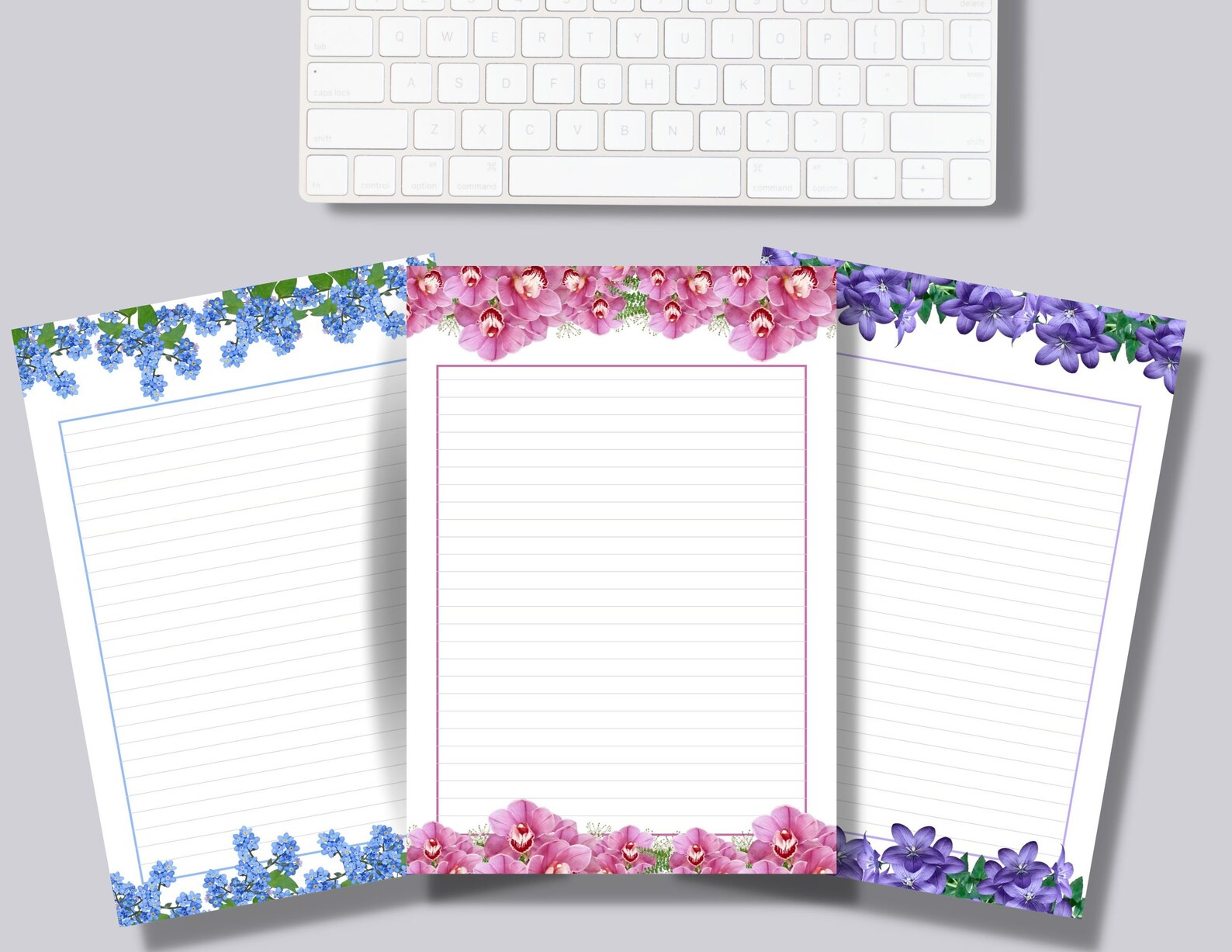 Letter Writing Stationary Sets, Printable Floral Print, JW Stationary ...