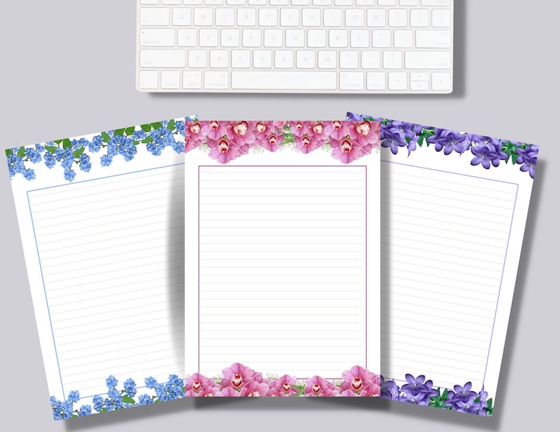 Letter Writing Stationary Sets Printable Floral Print JW - Etsy
