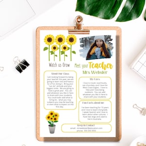 Meet the Teacher Template Canva, a Back to School Teacher Letter ...