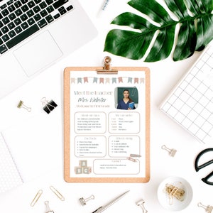 Boho Themed Meet the Teacher Editable Template, a Back to School Letter ...