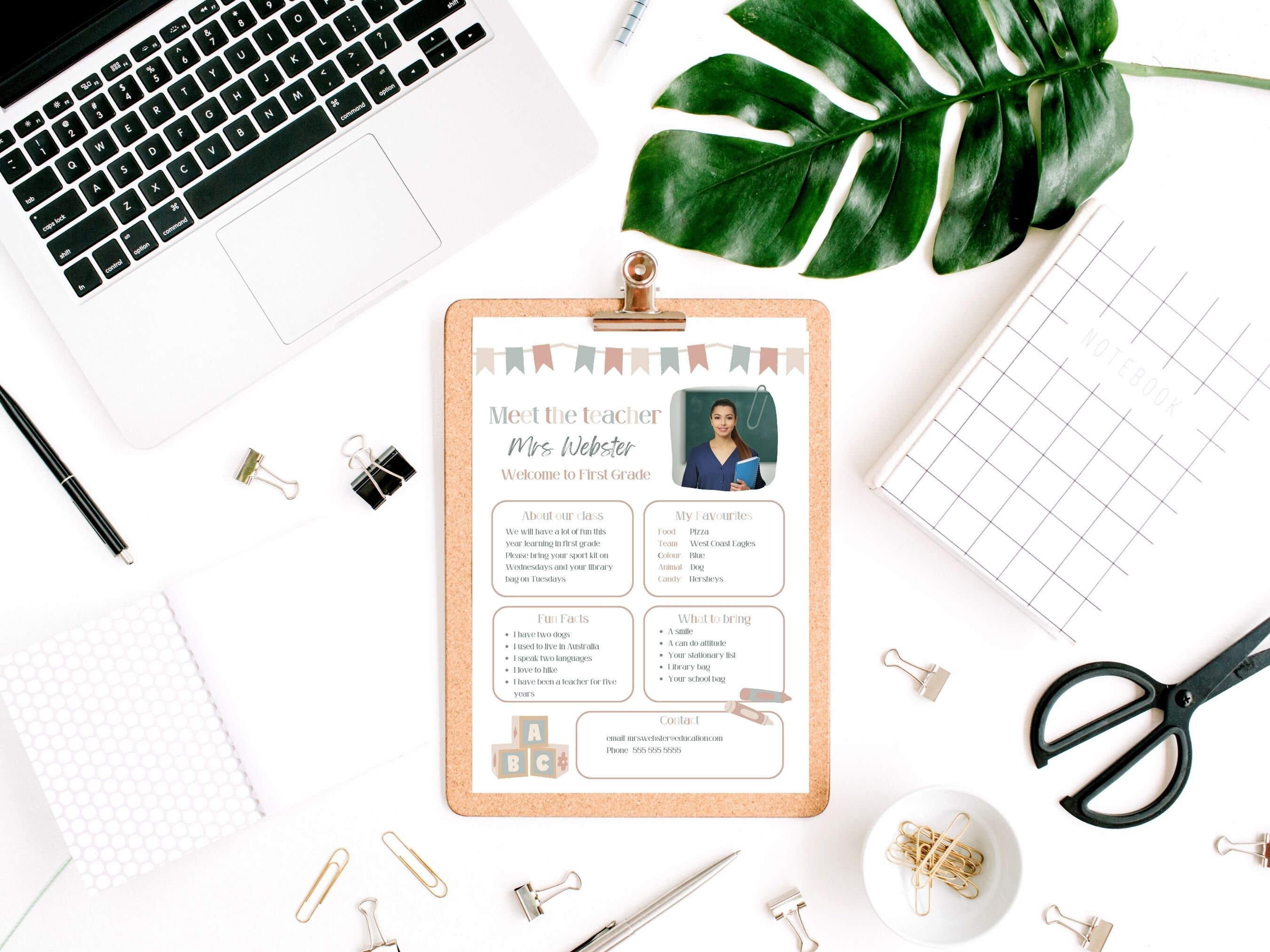 Boho Themed Meet the Teacher Editable Template, a Back to School Letter ...