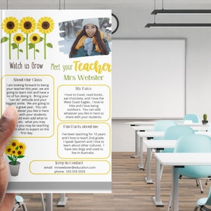 Meet the Teacher Template Canva, a Back to School Teacher Letter ...