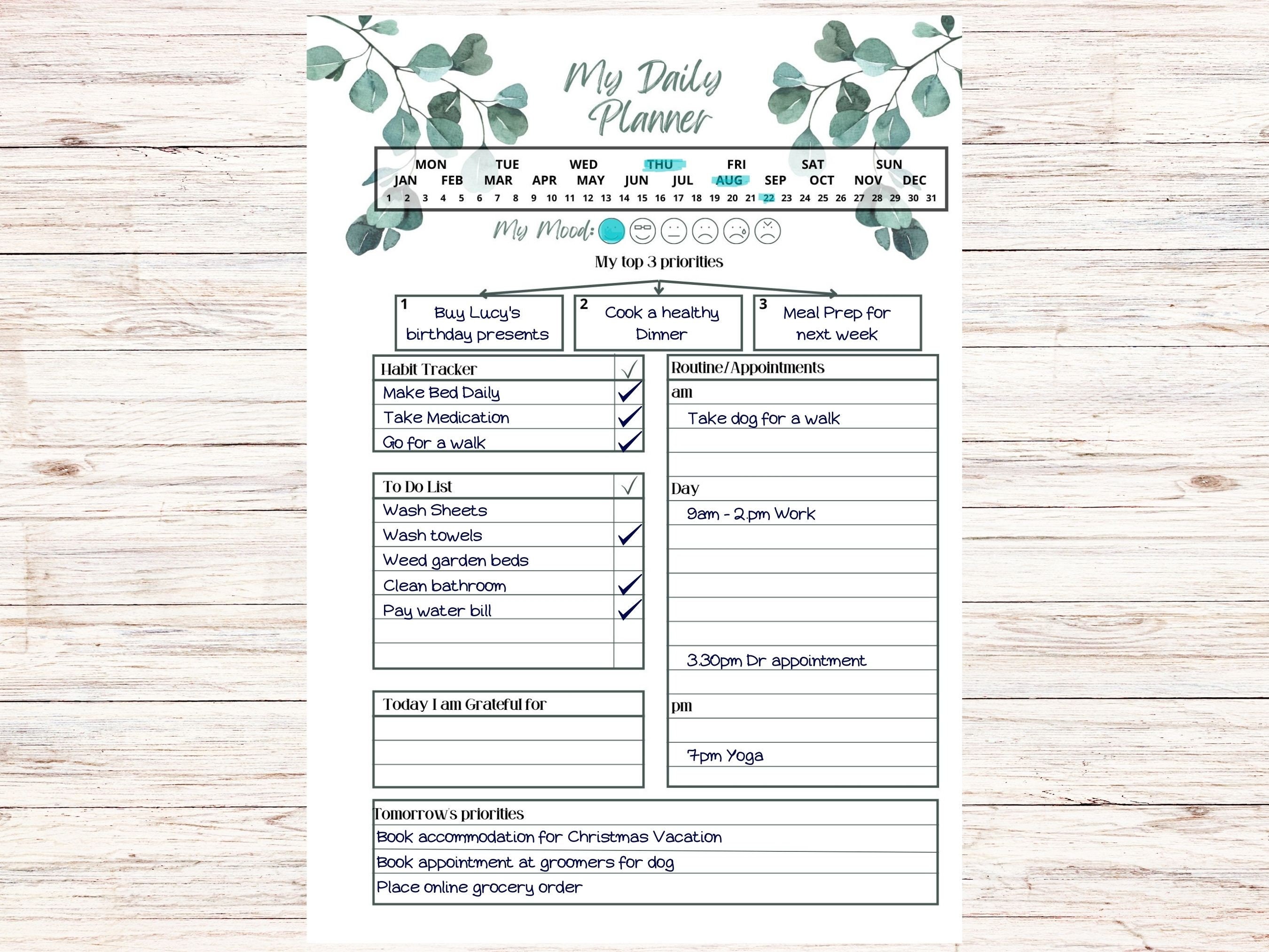 Daily Planner or an ADHD Daily Planner, Perfect Daily Organisation ...