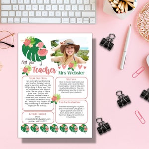 Meet the Teacher Template Canva, a Back to School Teacher Letter ...